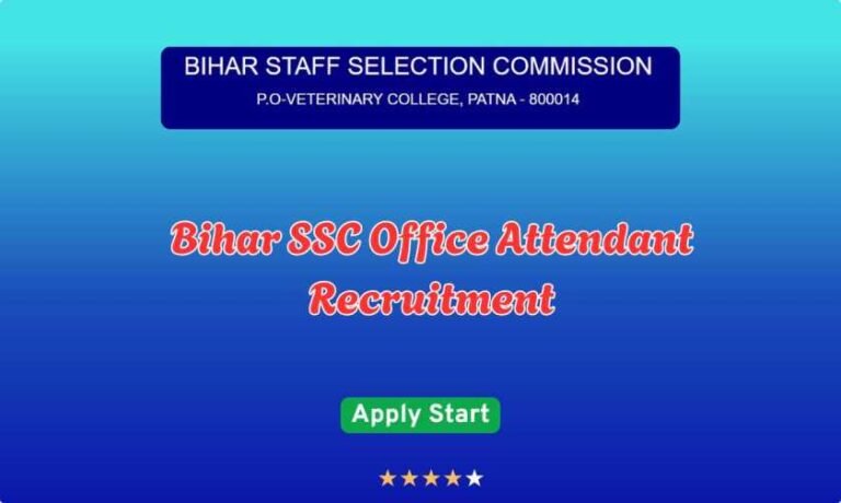 Bihar SSC Office Attendant Recruitment 2025 – Date Extended